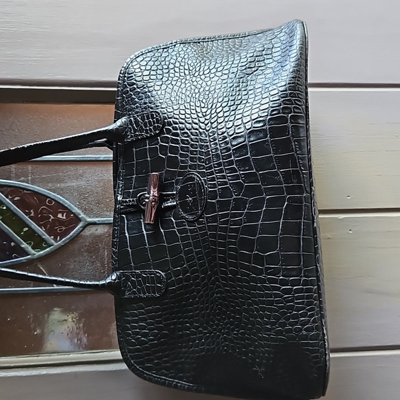 Longchamp | Bags | Longchamp Crocodile Print Leather Satchel | Poshmark